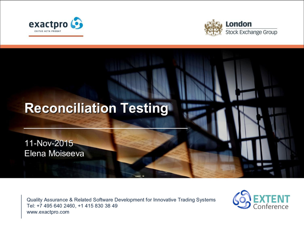 Reconciliation Testing Aspects of Trading Systems Software Failures ...